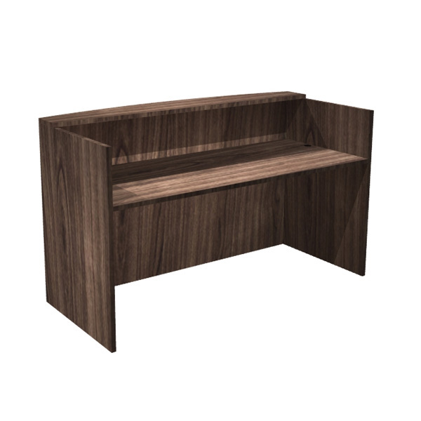 Ultra Laminate Reception Desk Shell with Bow Front Transaction Top