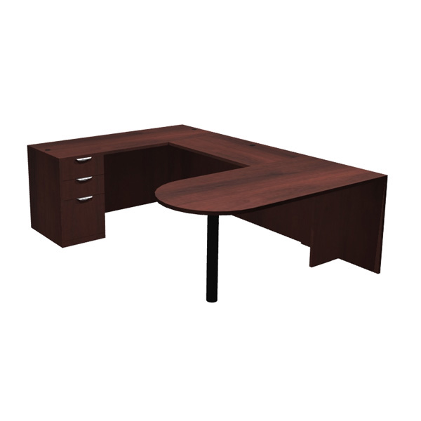 UTYP204C-MAH - Ultra Laminate Bullet Top U-Shape Desk with Box/Box/File ...